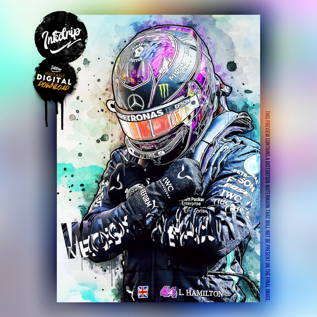 Lewis Hamilton Poster Instant Digital Download | Black Panther Wakonda ...
