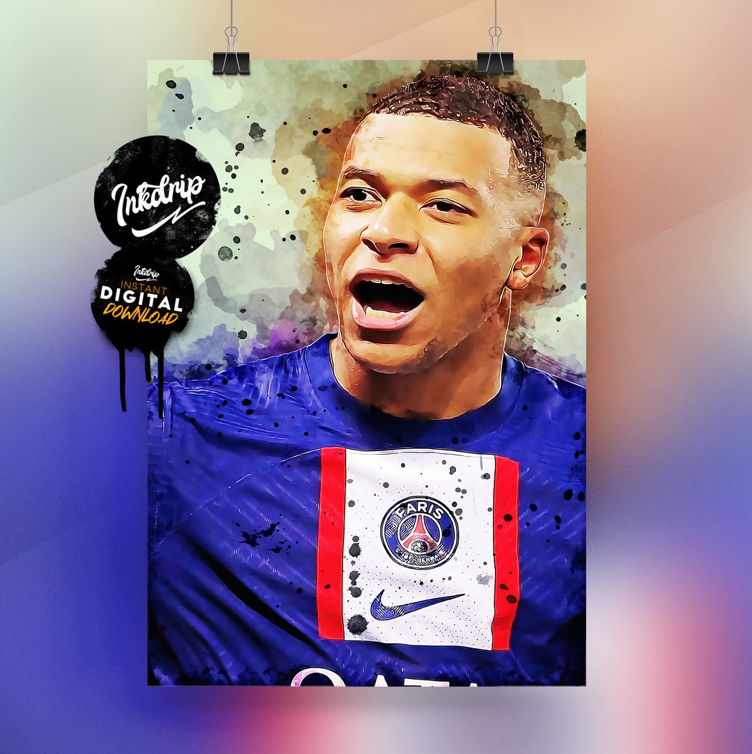 Kylian Mbappé Poster Instant Digital Download | Football Premium Wall ...