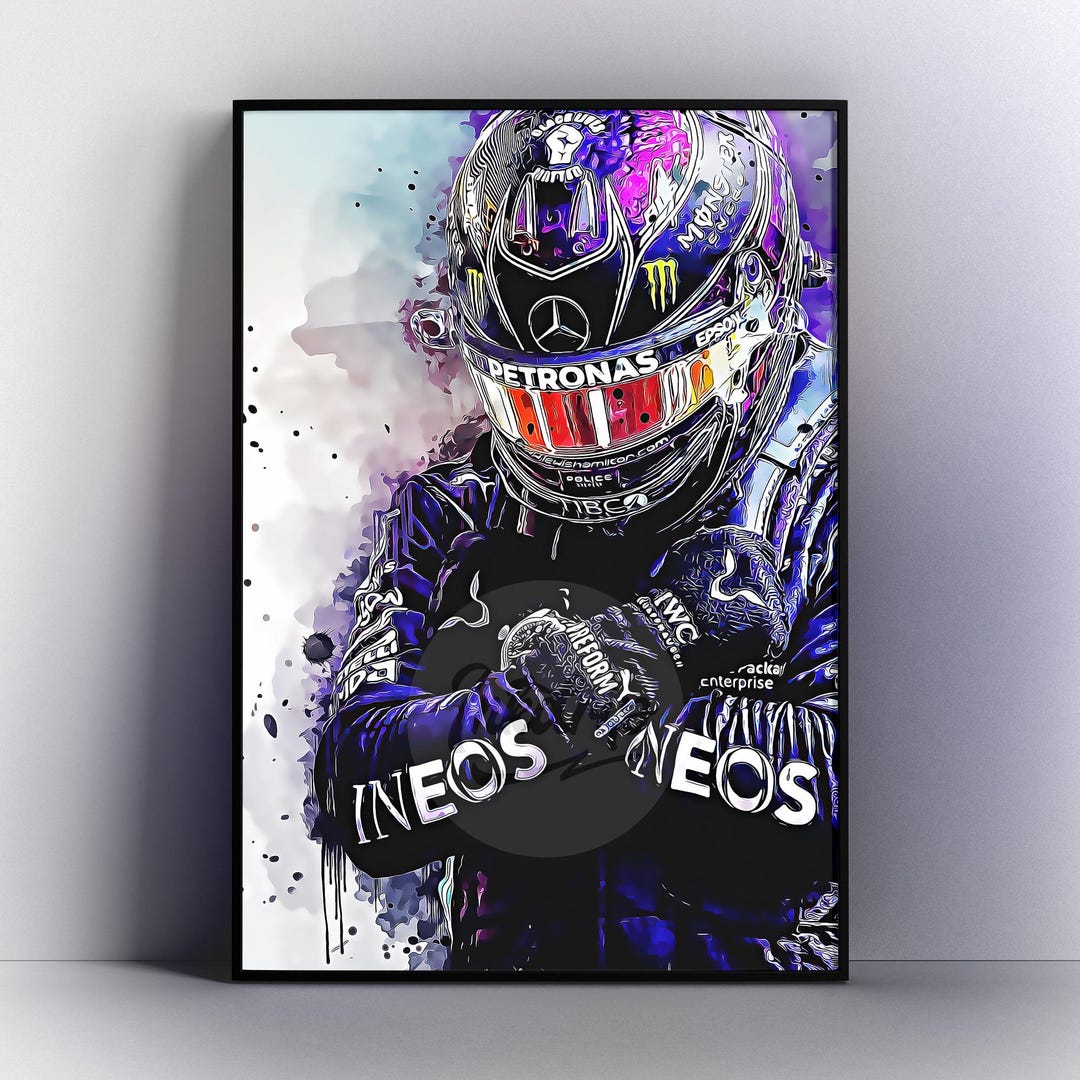 Lewis Hamilton Poster Wakanda Forever Pose Mercedes AMG F1 Formula One ...
