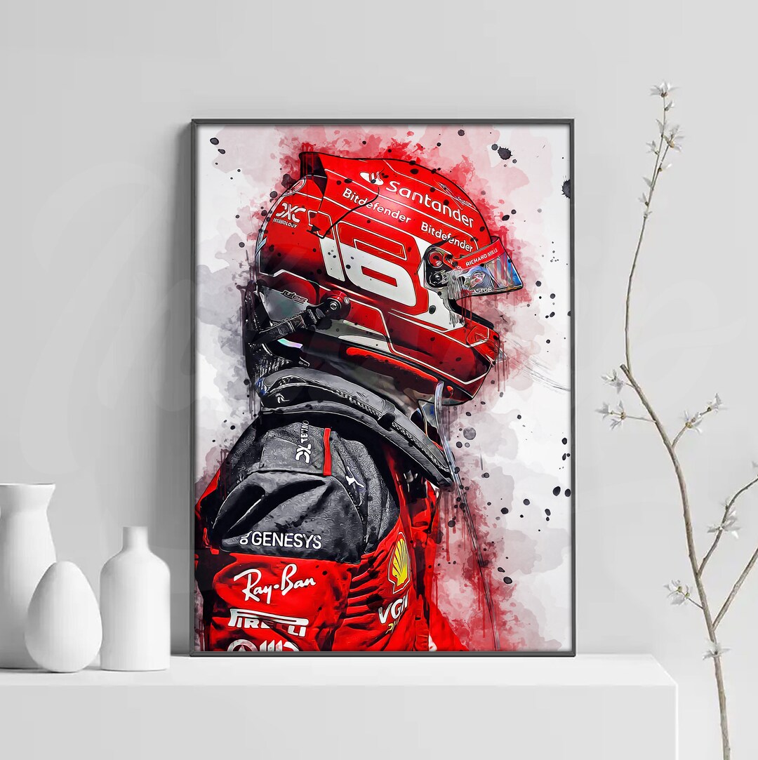 Charles Leclerc Poster 2024 F1 Print - Ferrari Formula 1 Charles ...