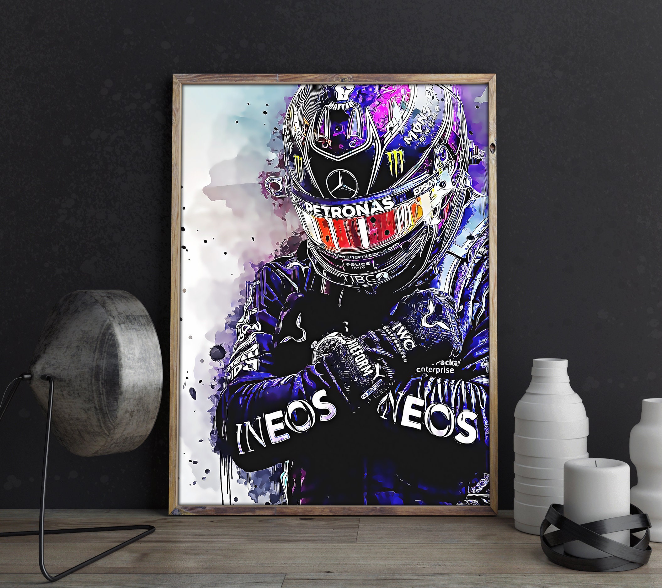 Cartel de Lewis Hamilton Wakanda Forever Pose Mercedes AMG F1 - Etsy México
