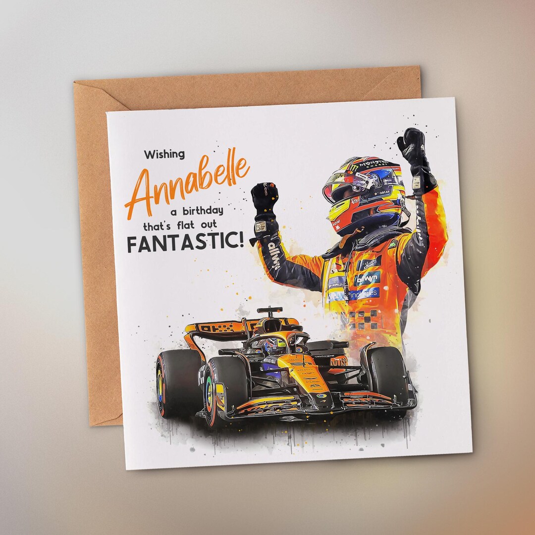 Personalized Oscar Piastri Birthday Card - Mclaren F1 Design With ...