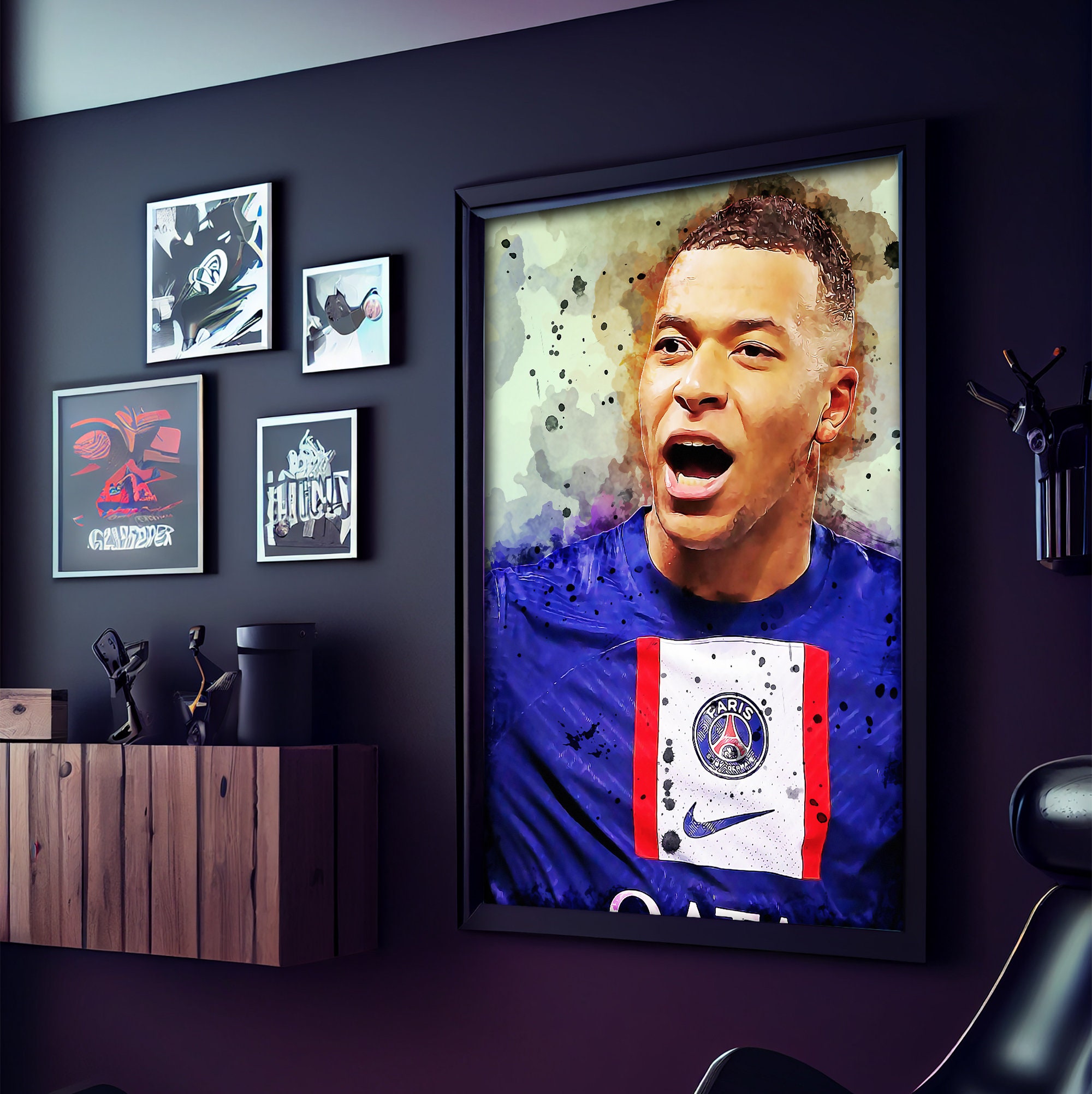 Kylian Mbappé Poster Instant Digital Download | Football Premium Wall ...