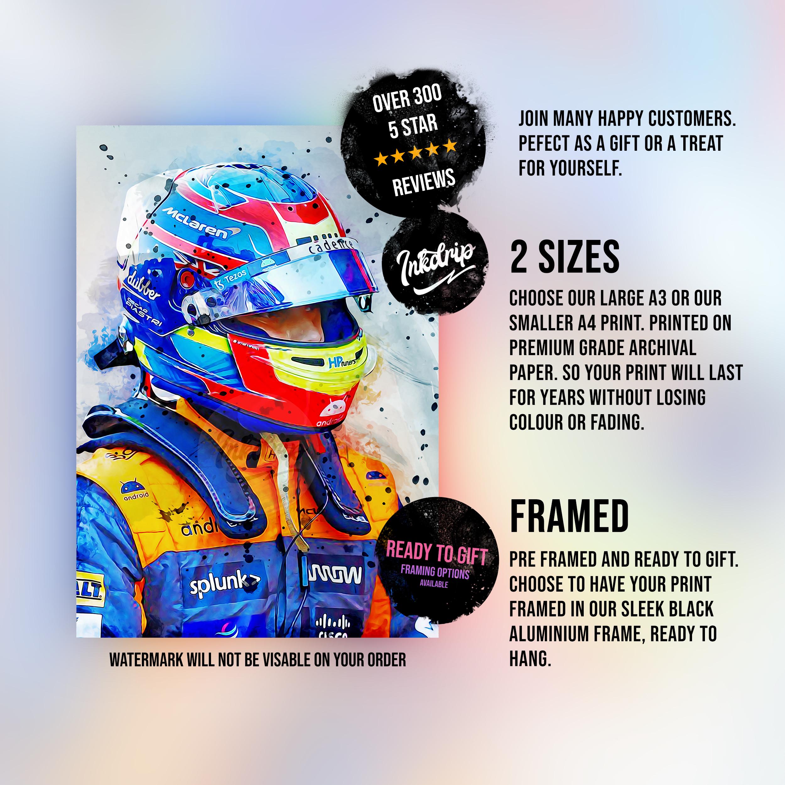 Oscar Piastri Print Mclaren F1 Wall Art - Oscar Piastri Poster Birthday ...