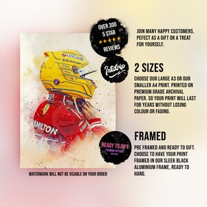 Lewis Hamilton Poster Ferrari Print - Lewis Hamilton Wall Art Birthday ...