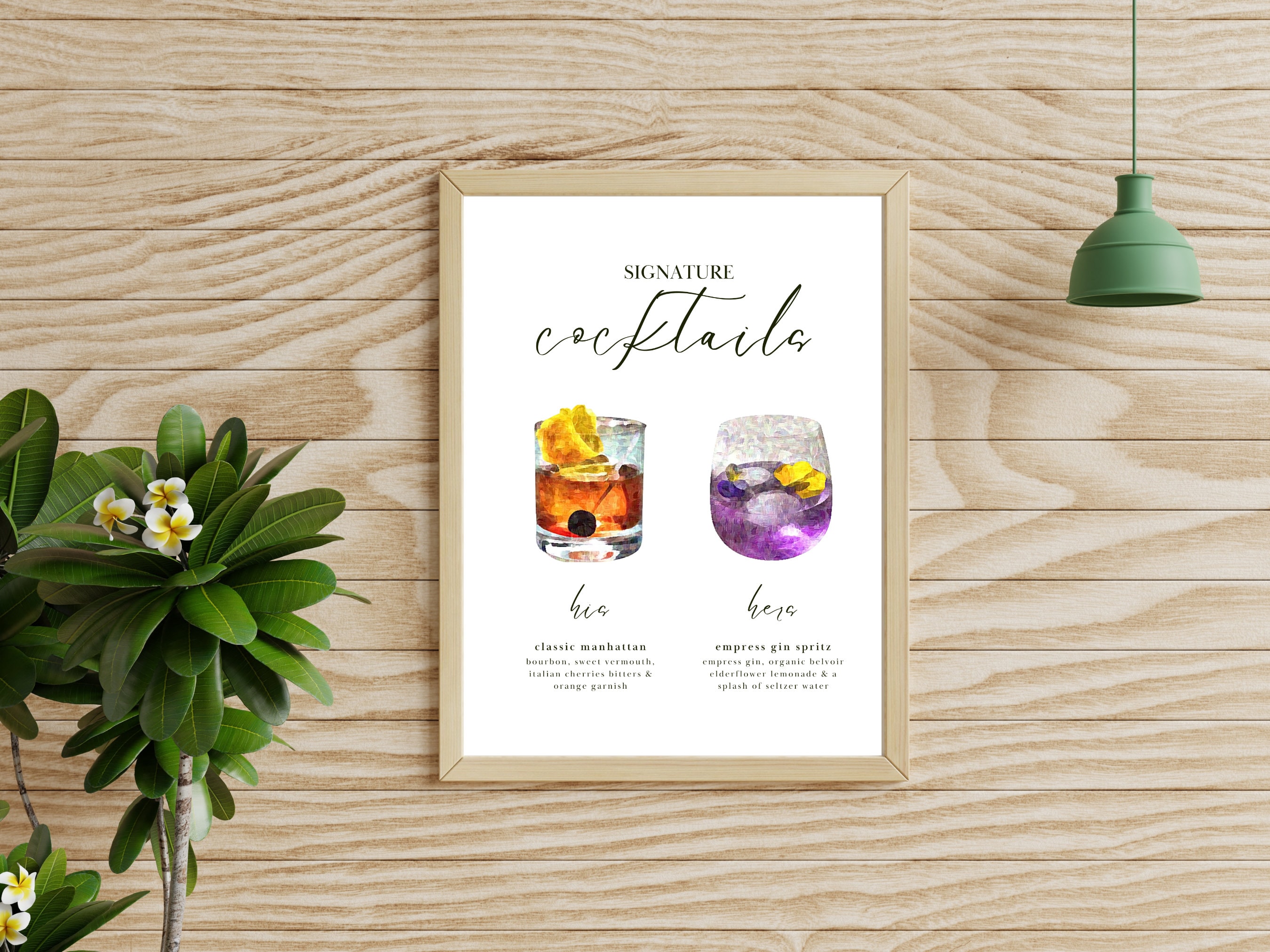 Classic Signature Cocktail Sign Template (printable) - Wedding Bar Menu ...