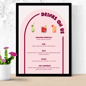 Modern Arch Signature Cocktail Template (printable) - Wedding Bar Menu ...
