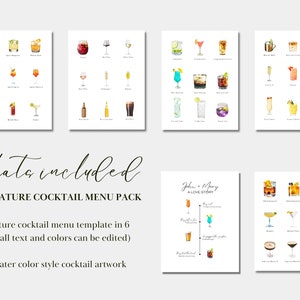 Modern Arch Signature Cocktail Template (printable) - Wedding Bar Menu ...
