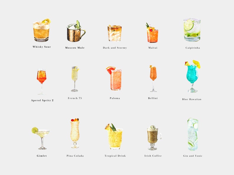Modern Arch Signature Cocktail Template (printable) - Wedding Bar Menu ...