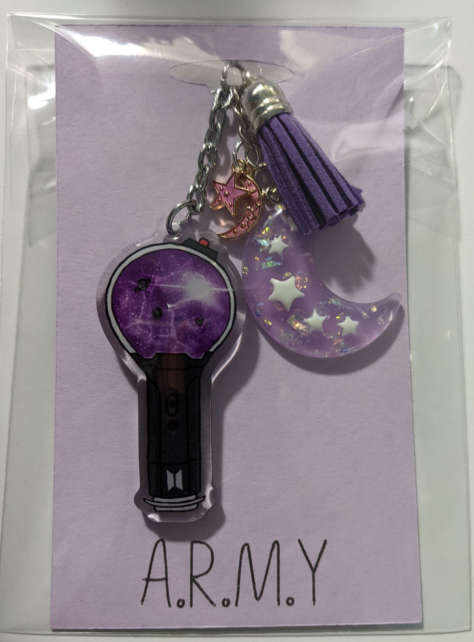 ARMY Bomb Cosmos Keychain I Purple You ARMY Borahae - Etsy