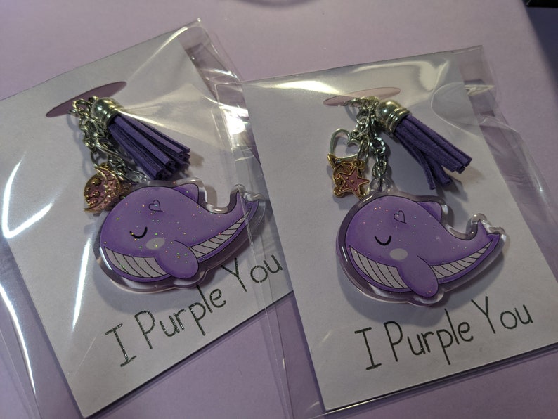 Purple Whale Keychain I Purple You ARMY Cosmos | Etsy