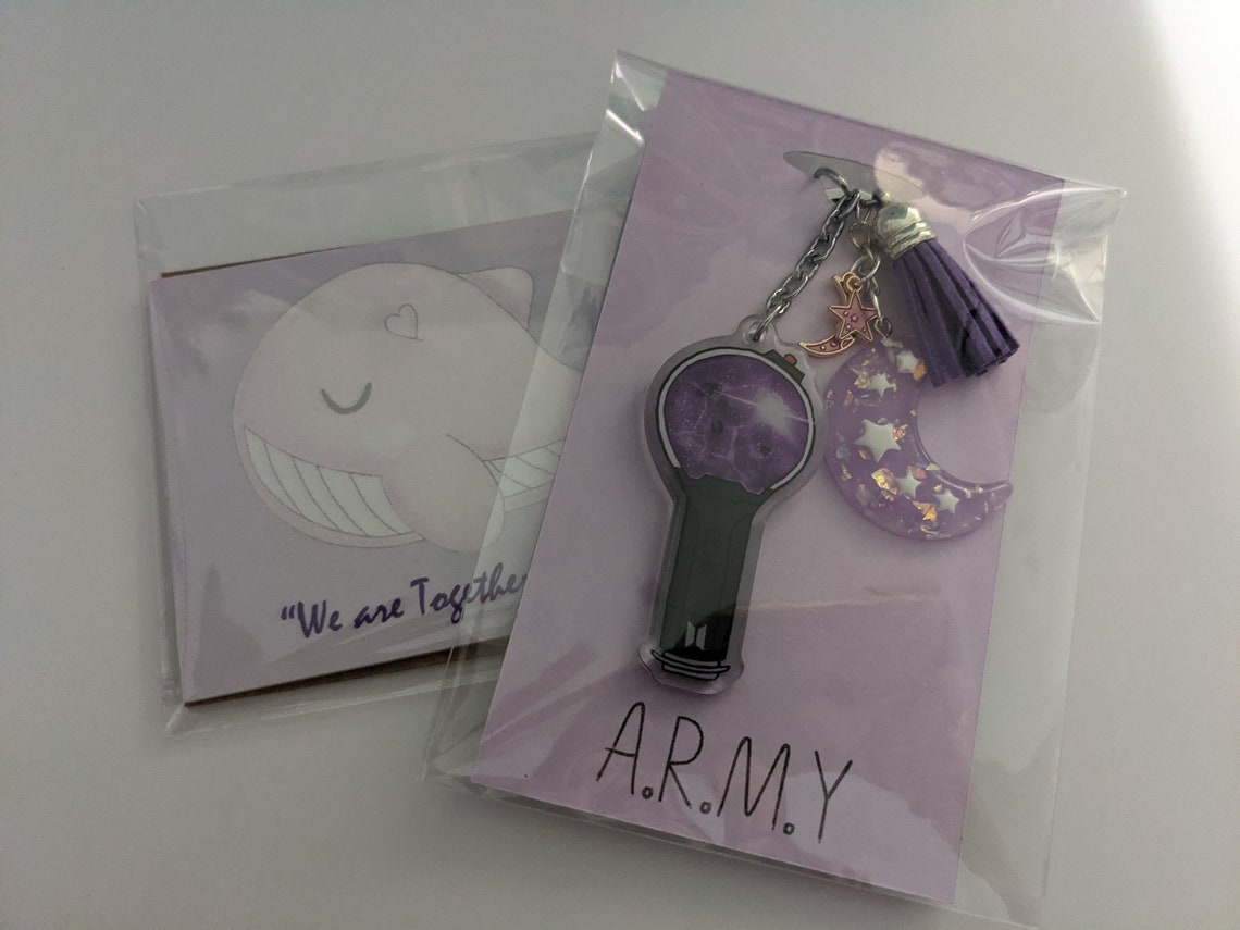 ARMY Bomb Cosmos Keychain I Purple You ARMY Borahae - Etsy