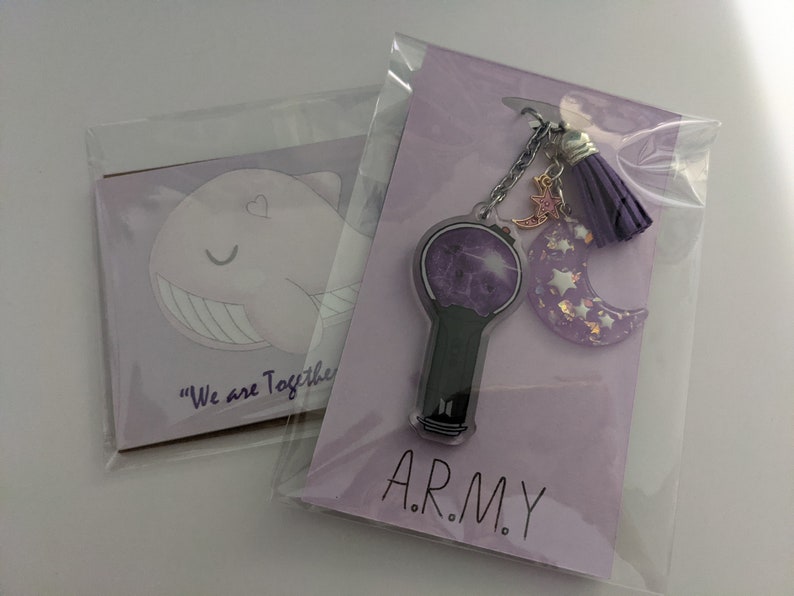 ARMY Bomb Cosmos Keychain I Purple You ARMY Borahae - Etsy
