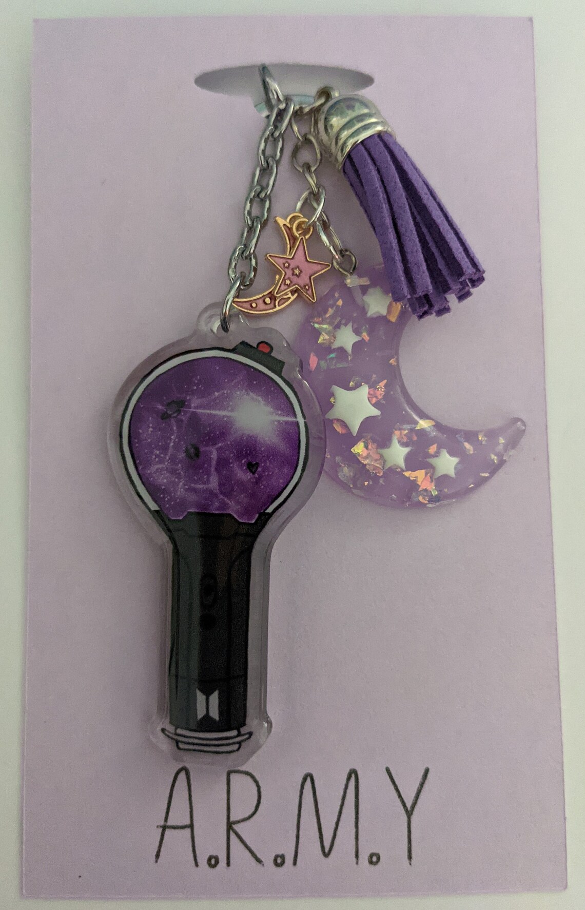 ARMY Bomb Cosmos Keychain I Purple You ARMY Borahae - Etsy