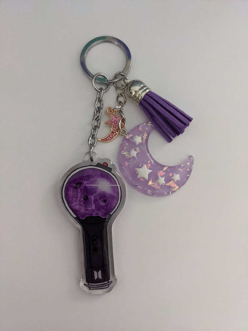 ARMY Bomb Cosmos Keychain I purple You ARMY Borahae | Etsy
