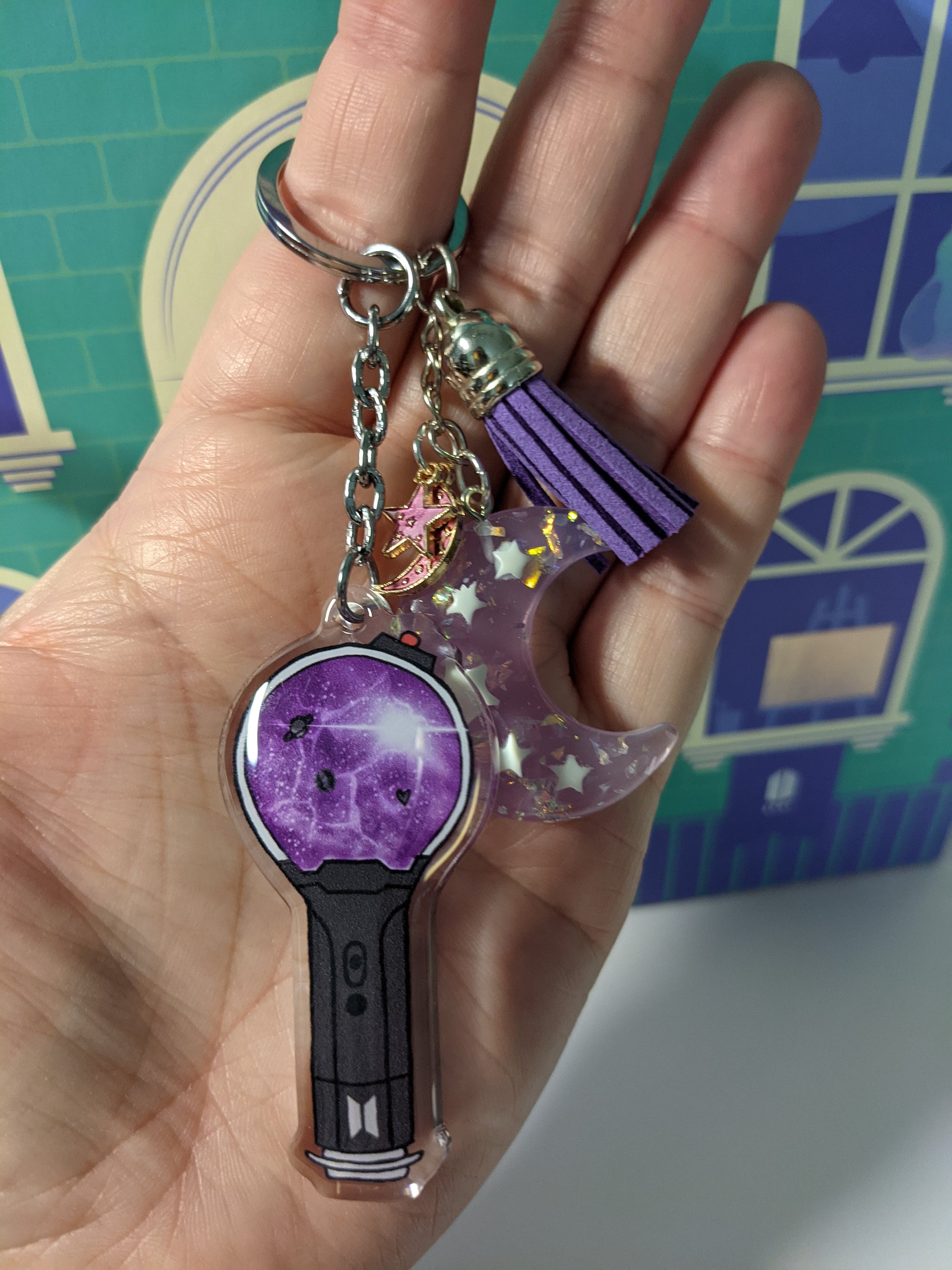 ARMY Bomb Cosmos Keychain I purple You ARMY Borahae | Etsy