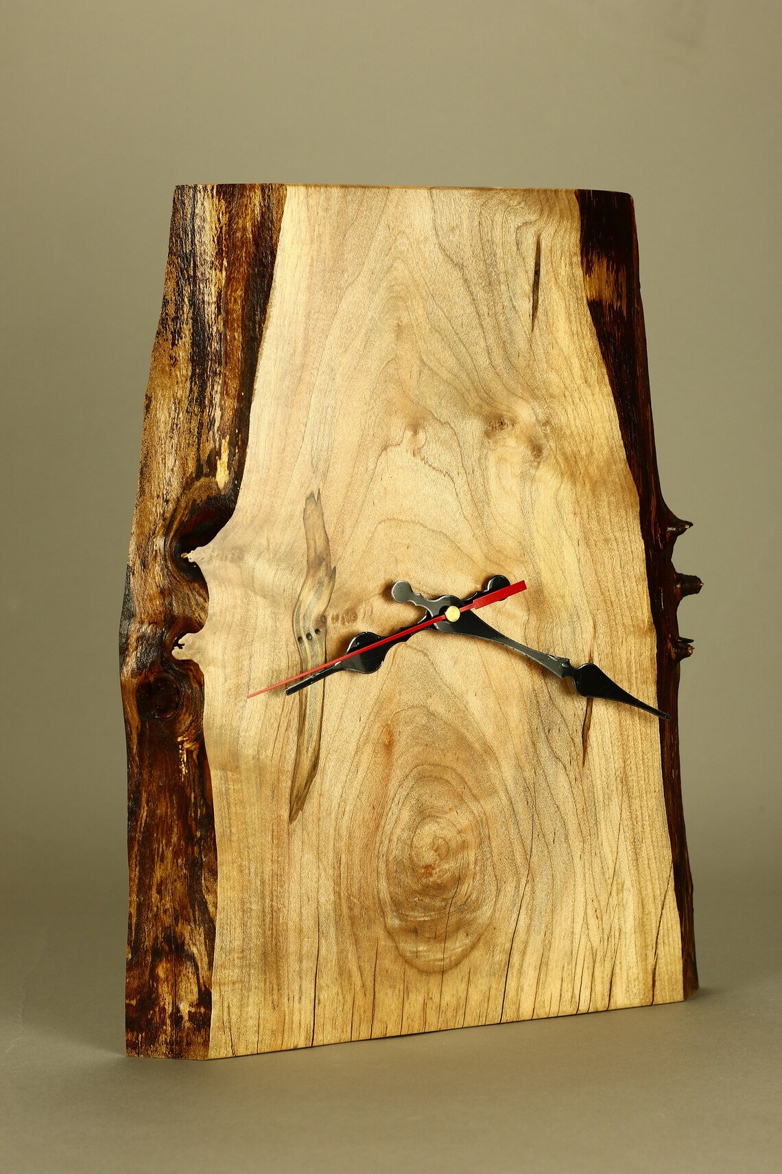 Live Edge Ambrosia Maple Clock - Etsy