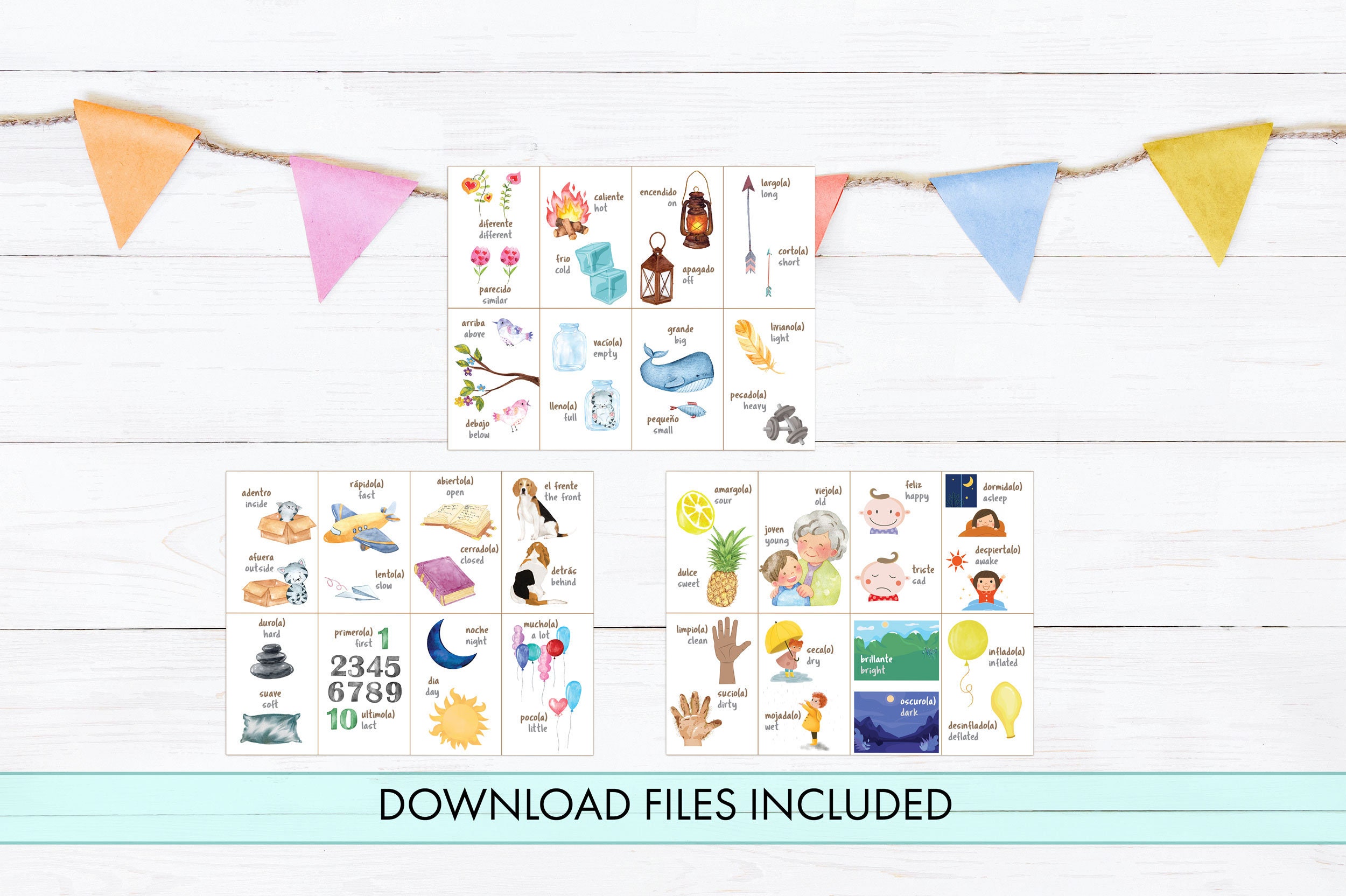 Learn Spanish | Opposites Chart Learning Activity | Bilingual Spanish ...