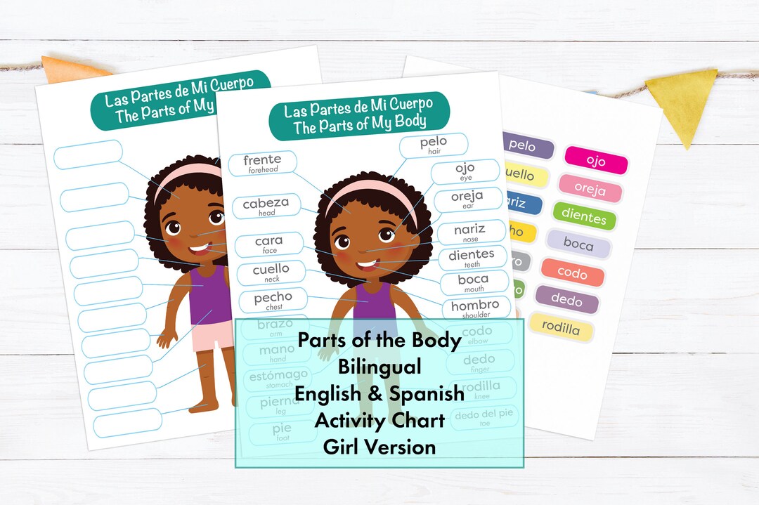 Learn Spanish | Body Parts Learning Activity | Bilingual Spanish ...