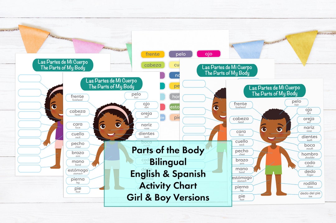 Learn Spanish | Body Parts Learning Activity | Bilingual Spanish ...