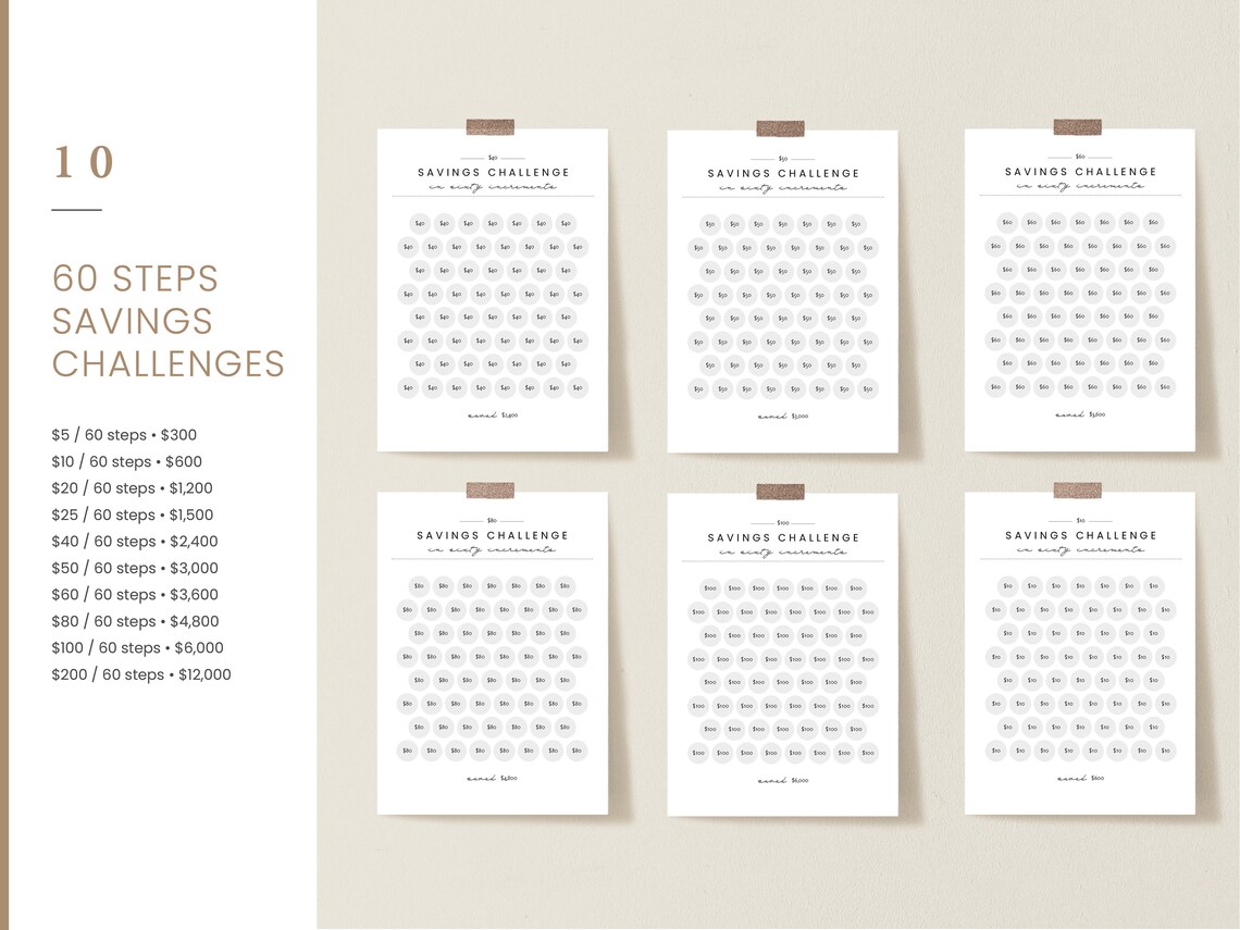 Saving Challenge Mega Bundle Printable Savings Challenge A6 Sized ...