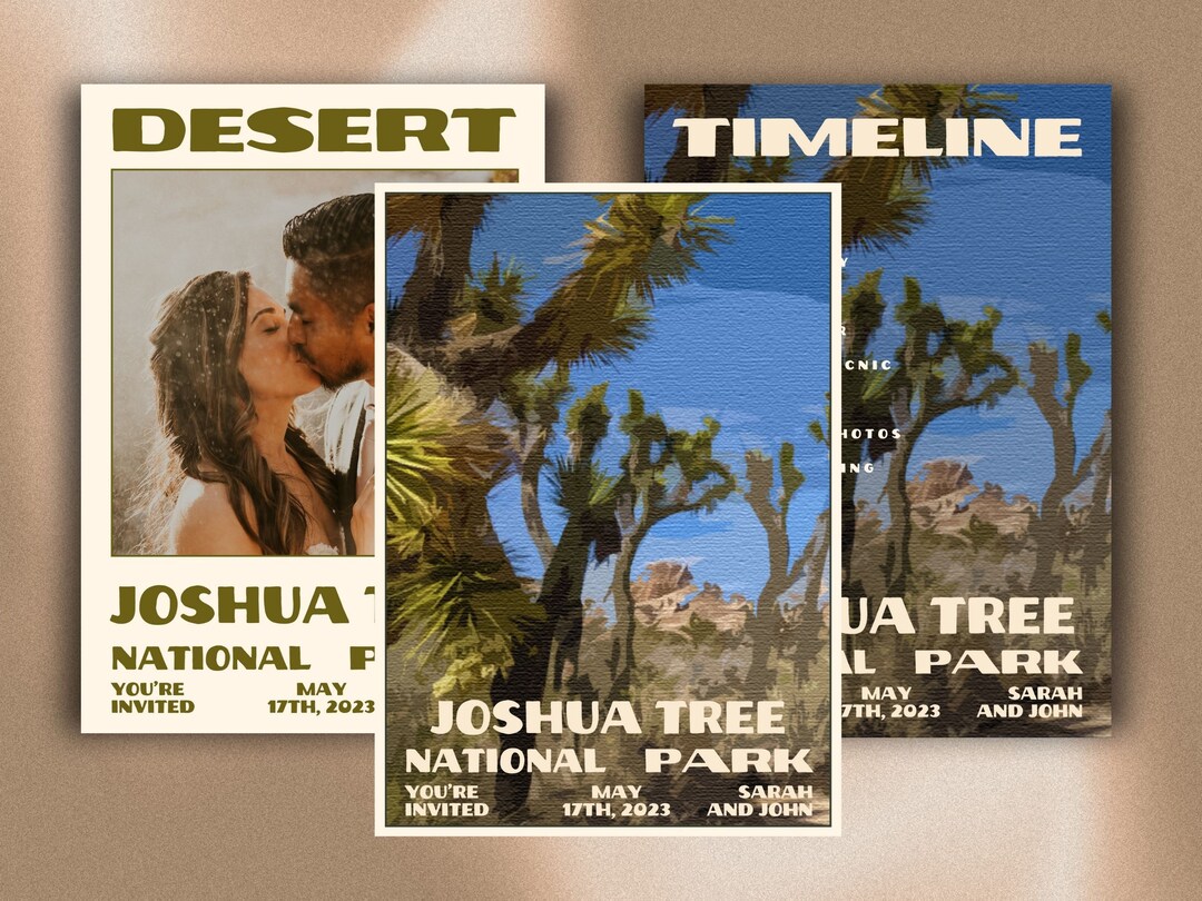 Wedding Invitation JOSHUA TREE NATIONAL Park, Elopement Invitation ...