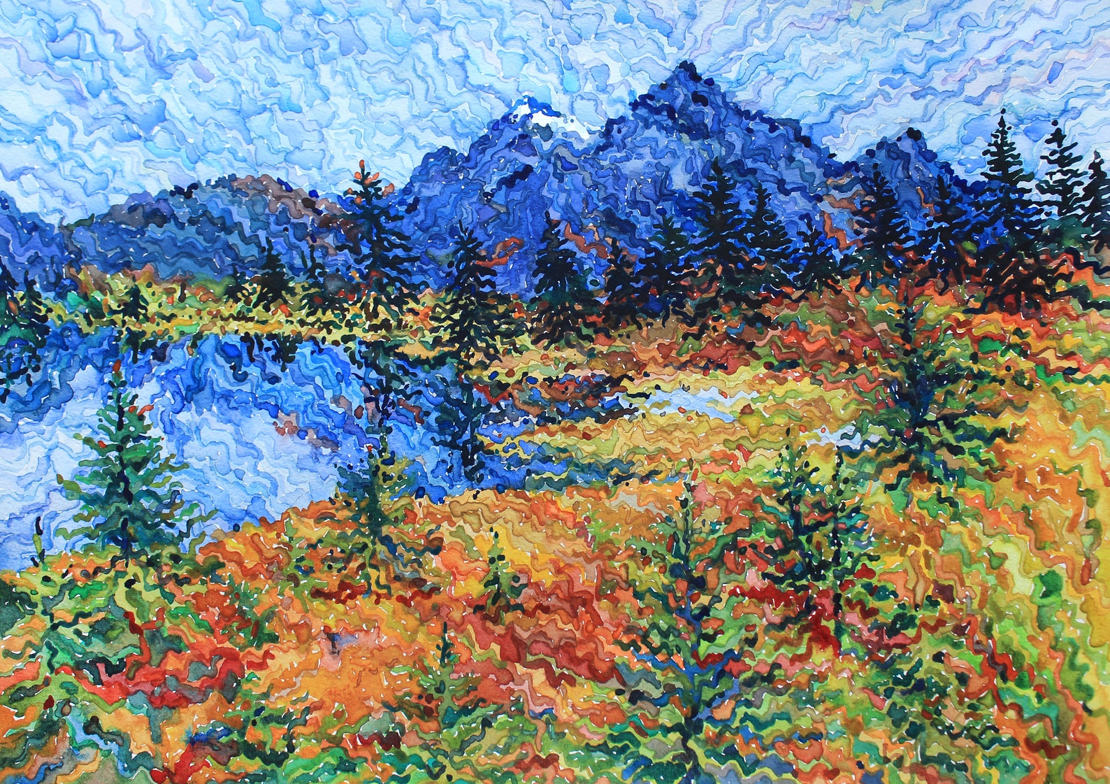 North Cascades National Park Watercolor Original Painting, Washington ...