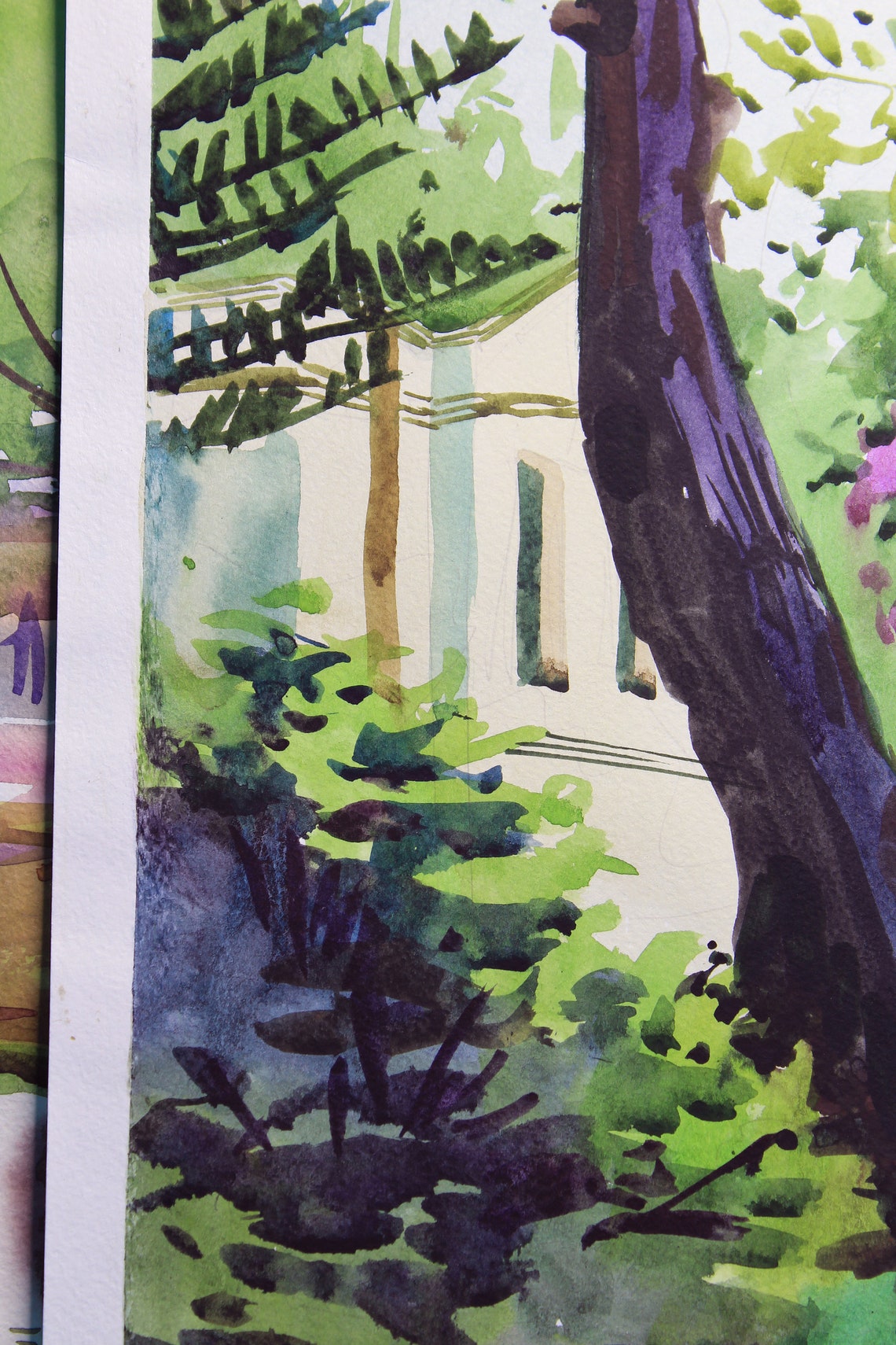 Palm Tree Forest Original Painting Large Cottage Wall Art - Etsy