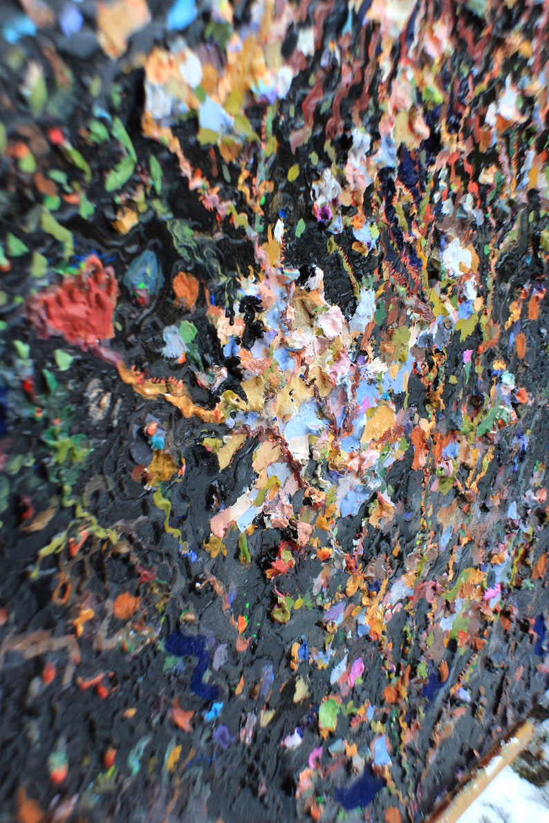 Thistle Flowers Acrylic Texture Painting, Botanical Psychedelic Art ...