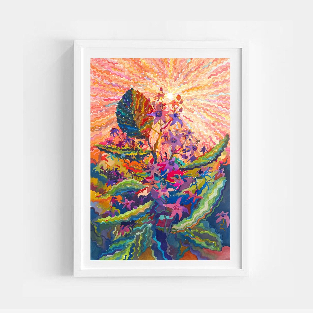 Crown Flower Watercolor Artwork, Floral Original Painting, Botanical ...