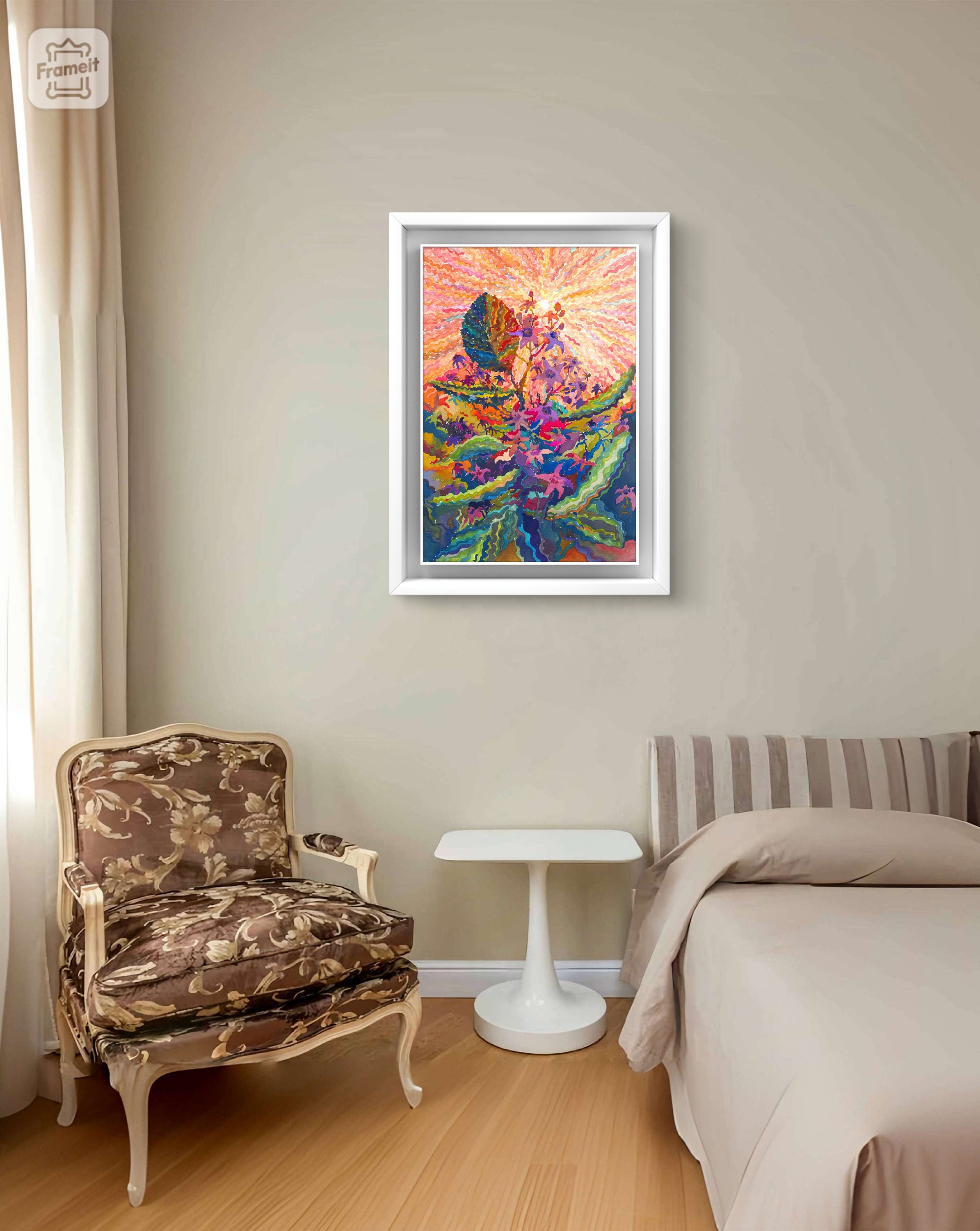 Crown Flower Watercolor Artwork, Floral Original Painting, Botanical ...