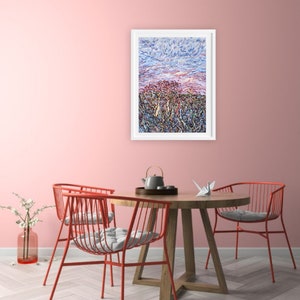 Hogweed Poisonous Plant Watercolor Artwork, Red Flowers Painting on Sunset Wall Art, Original ...