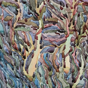 Hogweed Poisonous Plant Watercolor Artwork, Red Flowers Painting on Sunset Wall Art, Original ...