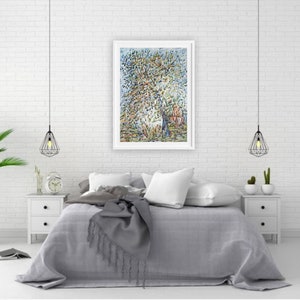 Impressionist Spring Apple Tree Original Painting, White Blossom Tree ...