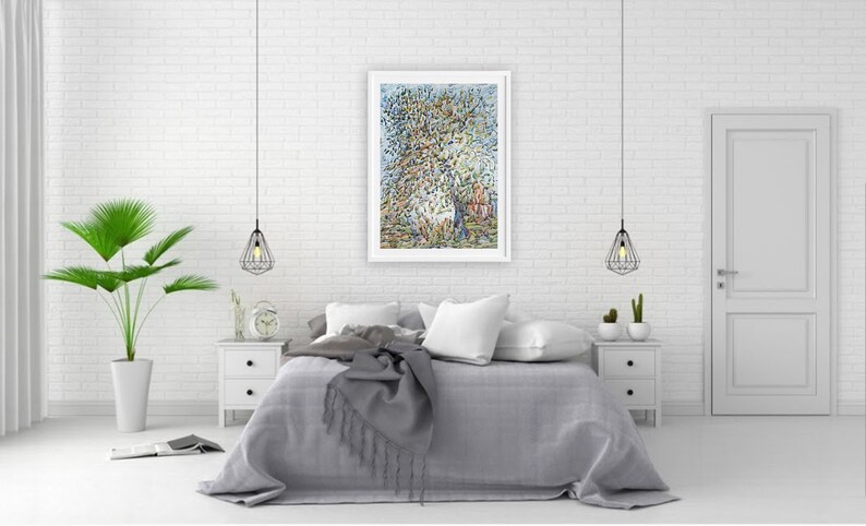Impressionist Spring Apple Tree Original Painting White - Etsy