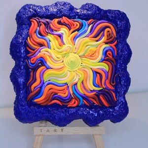 Surrealism Polymer Clay Sculpture, Small Sun Decor, Abstract Sunset ...