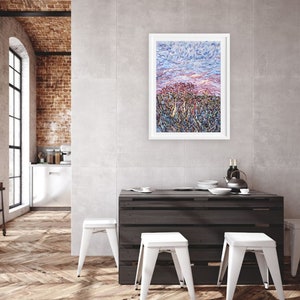 Hogweed Poisonous Plant Watercolor Artwork, Red Flowers Painting on Sunset Wall Art, Original ...