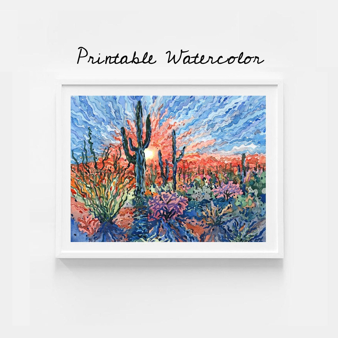Arizona Cactus Saguaro National Park Print, Tucson Art Landscape ...