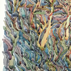 Hogweed Poisonous Plant Watercolor Artwork, Red Flowers Painting on Sunset Wall Art, Original ...