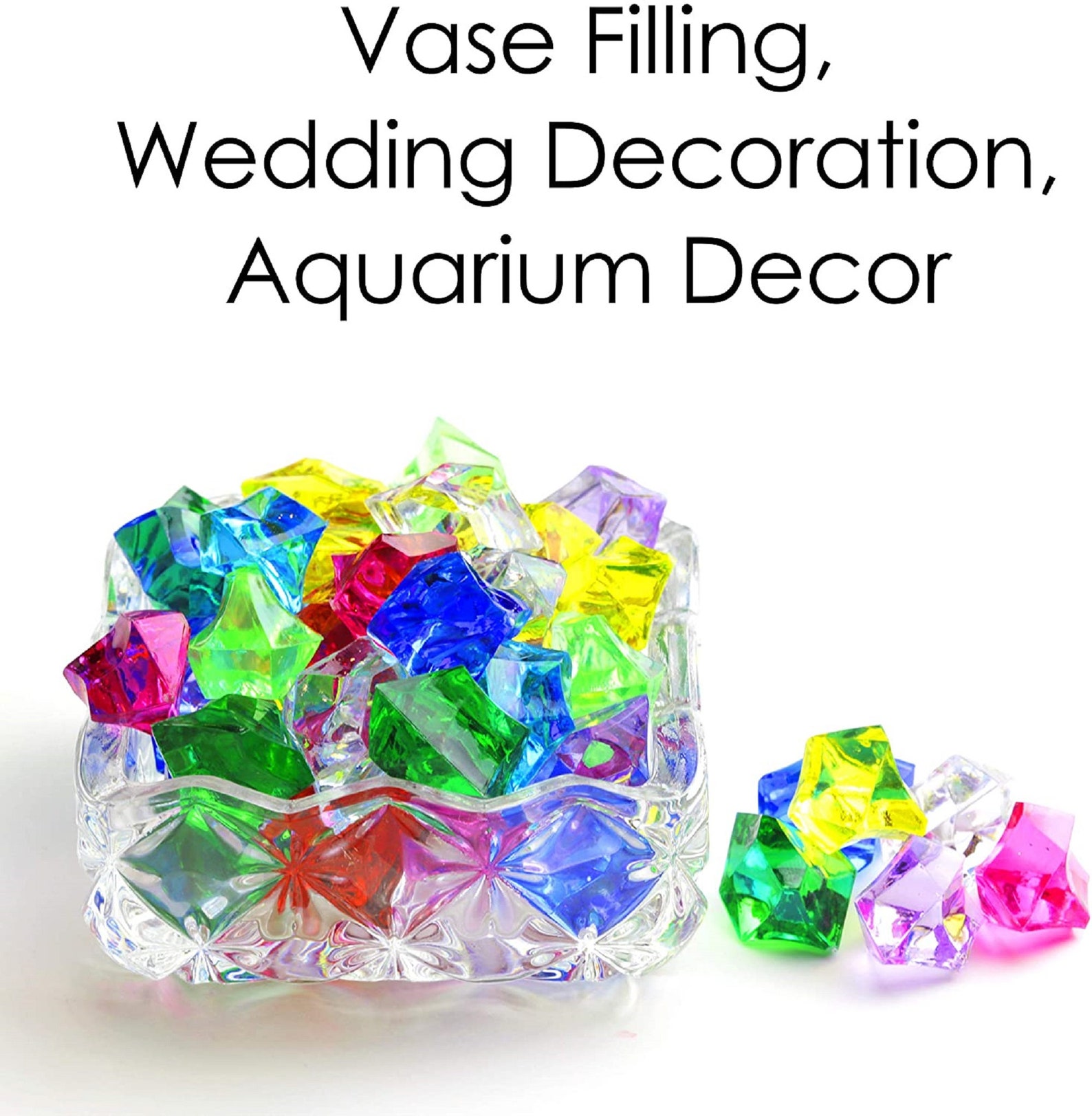 Acrylic Gems - Plastic Fake Gems Ice Rock Crystals - 152 Pcs Fake ...