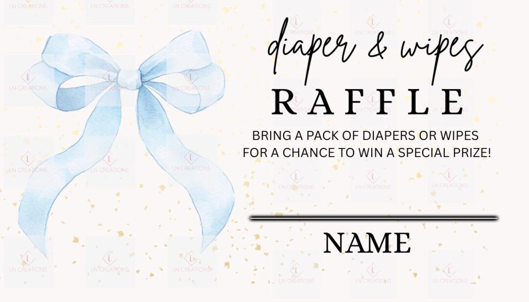 Diaper & Wipes Raffle Tickets - Cards for Baby Shower - Etsy