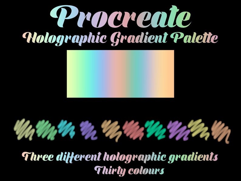 Procreate Holographic Gradient Colour Palette - Etsy