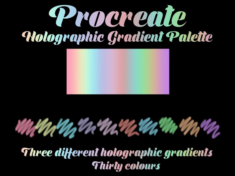 Procreate Holographic Gradient Colour Palette - Etsy