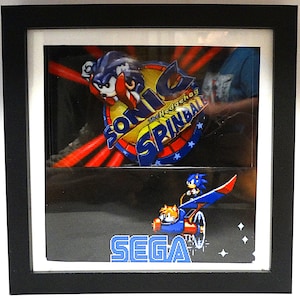 Sonic the Hedgehog 3d Shadow Box Sonic Spinball Menu Screen - Etsy