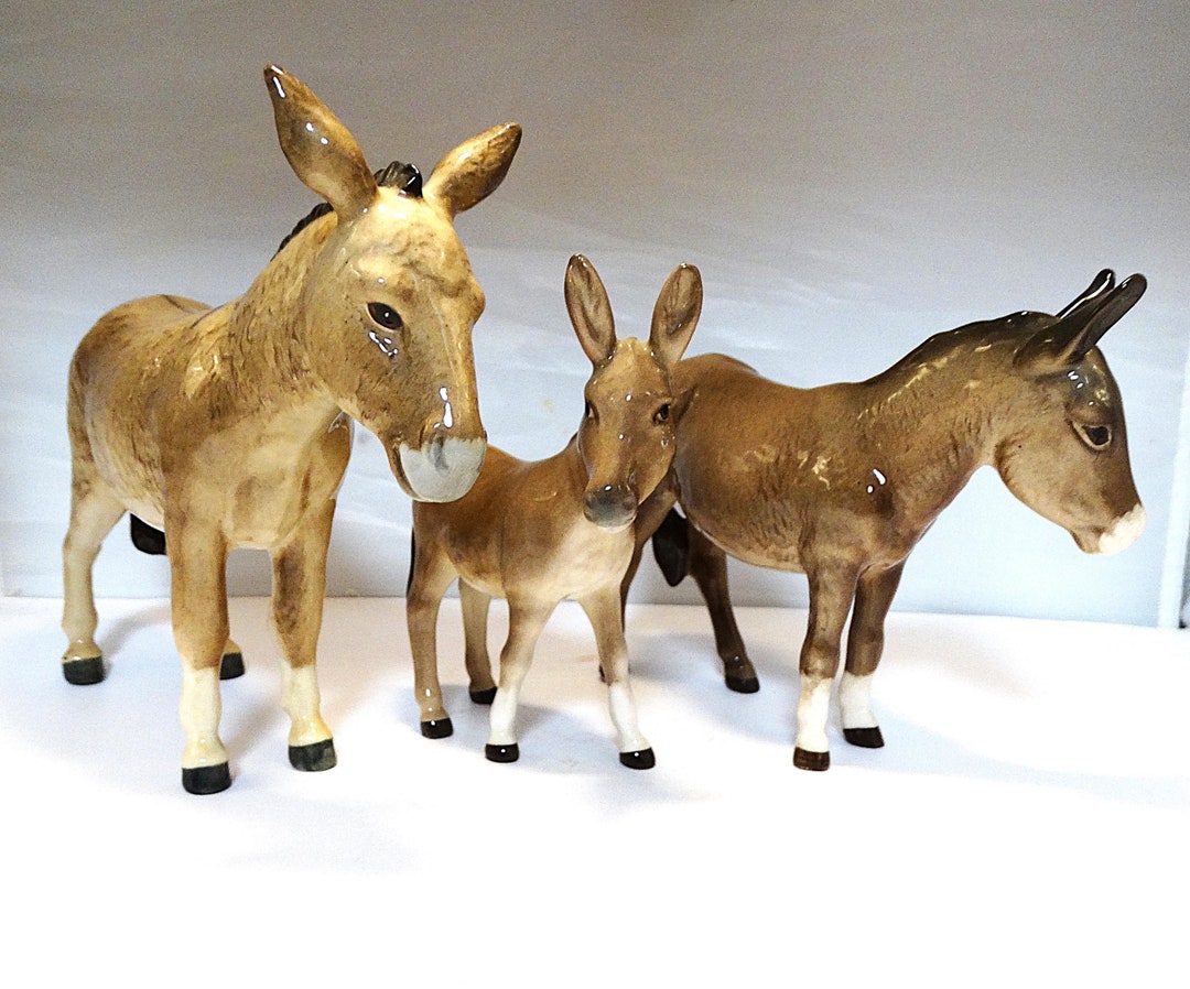 Vintage Beswick Donkey Family Including Donkey, Jenny and Foal ...