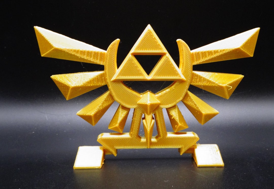 Legend of Zelda - 12 Cm Gold or Stone Triforce on Stand - Etsy UK