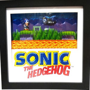 Sonic the Hedgehog 3d Shadow Box Sonic at the Marble Zone - Etsy