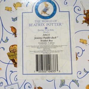 Vintage Beatrix Potter Jemima Puddleduck Trinket Box Figurine Border ...