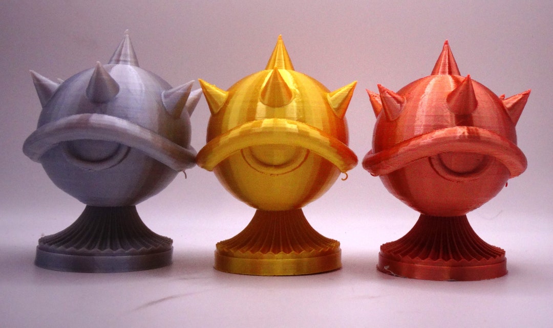 Mario Kart Shell Trophy Tournament Choose Gold, Silver Bronze - Etsy