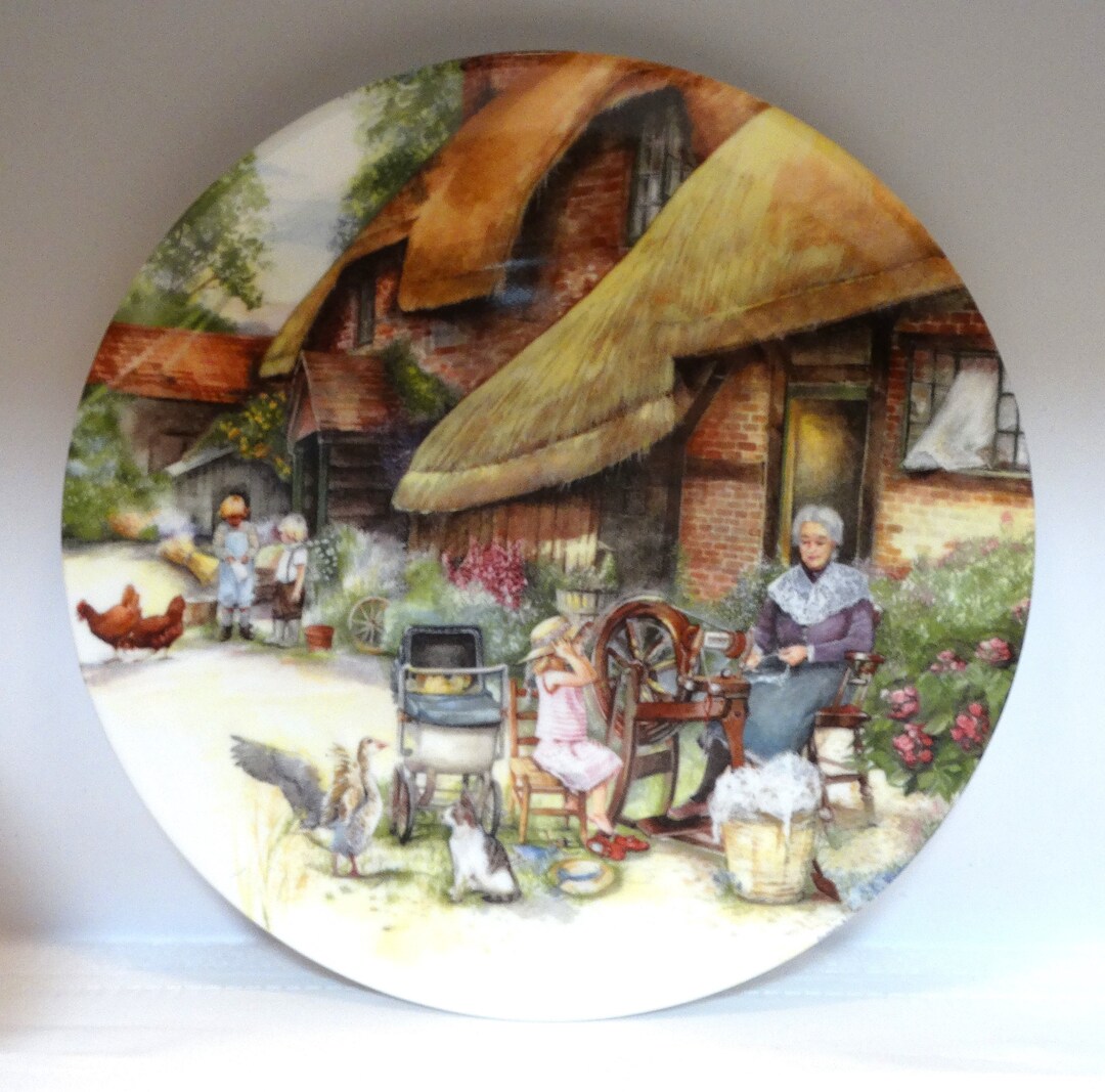 Vintage Royal Doulton Plate Old Country Crafts the Spinner Rare - Etsy